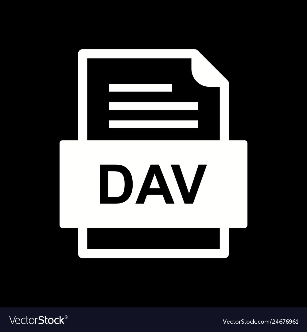 Dav file document icon Royalty Free Vector Image