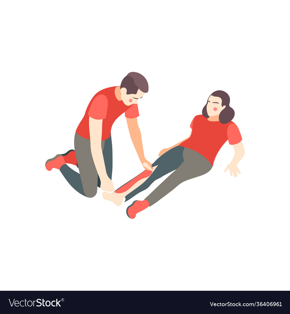 First aid splinting composition Royalty Free Vector Image