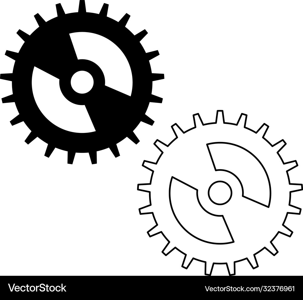 Gear icon in flat stylecog wheel isolated Vector Image