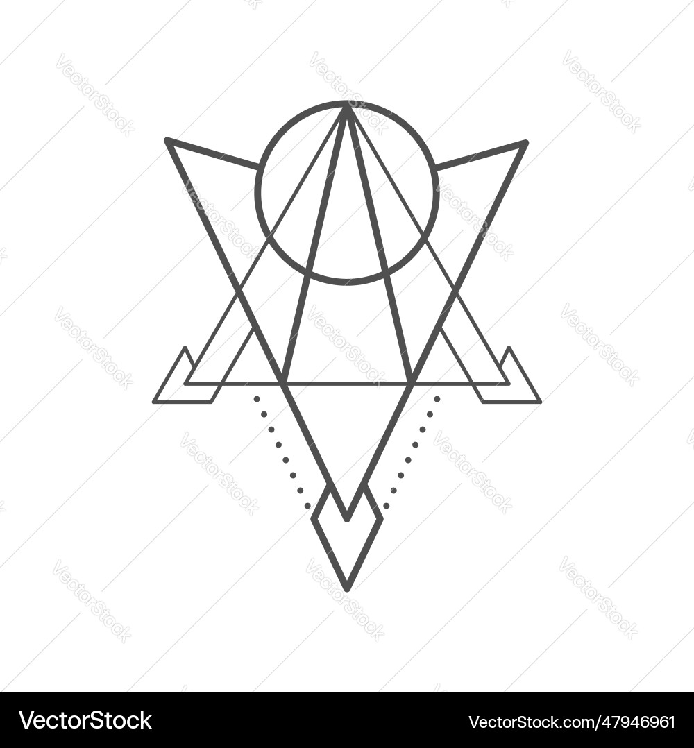 Geometric boho tattoo mystic triangle ornament Vector Image