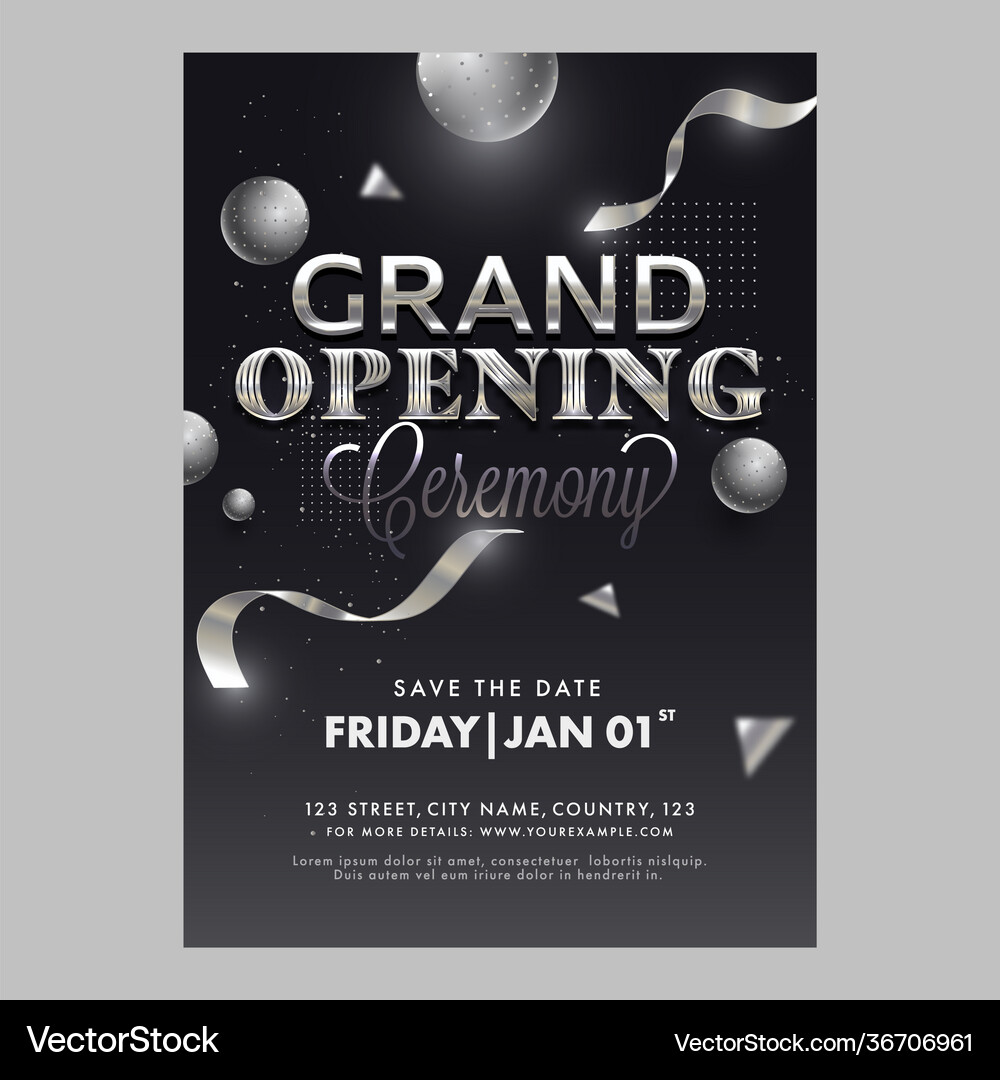 Grand opening ceremony template or flyer design Vector Image