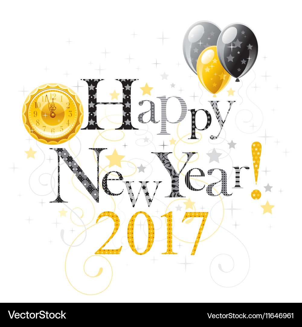 Happy new year 2017 logo icon poster Royalty Free Vector