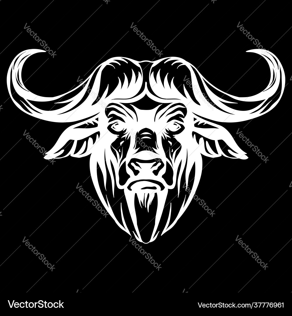 Head mascot african buffalo Royalty Free Vector Image