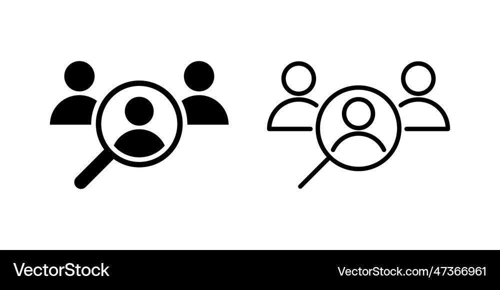 Hiring icon set search job vacancy human Vector Image