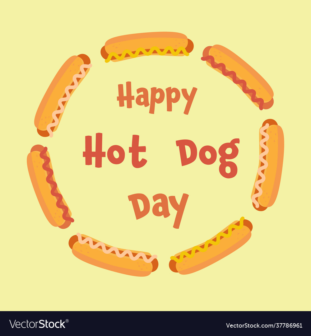 National hot dog day template Royalty Free Vector Image