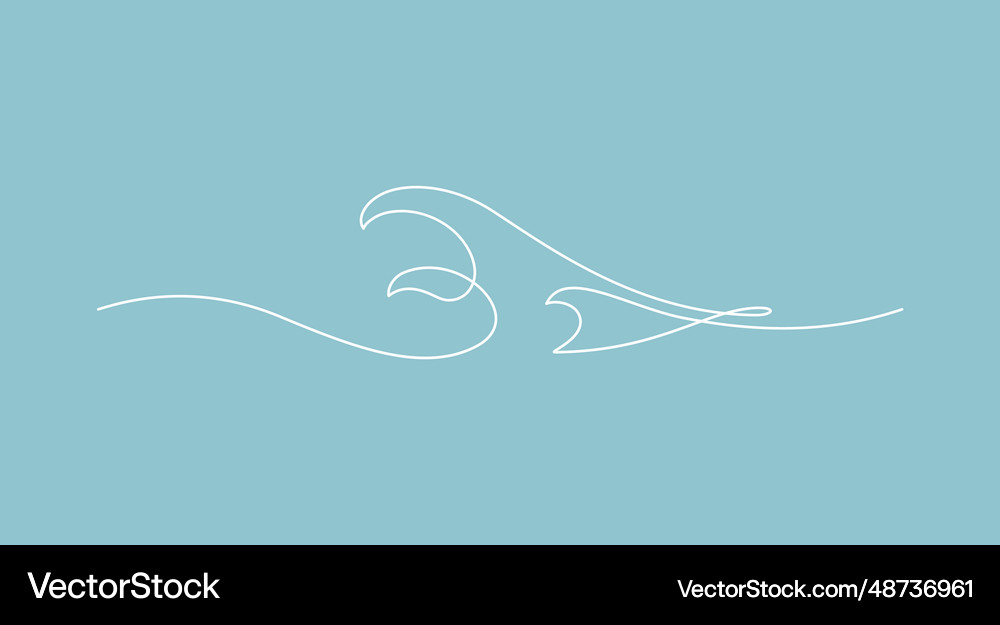 Ocean wave line art minimalist concept Royalty Free Vector