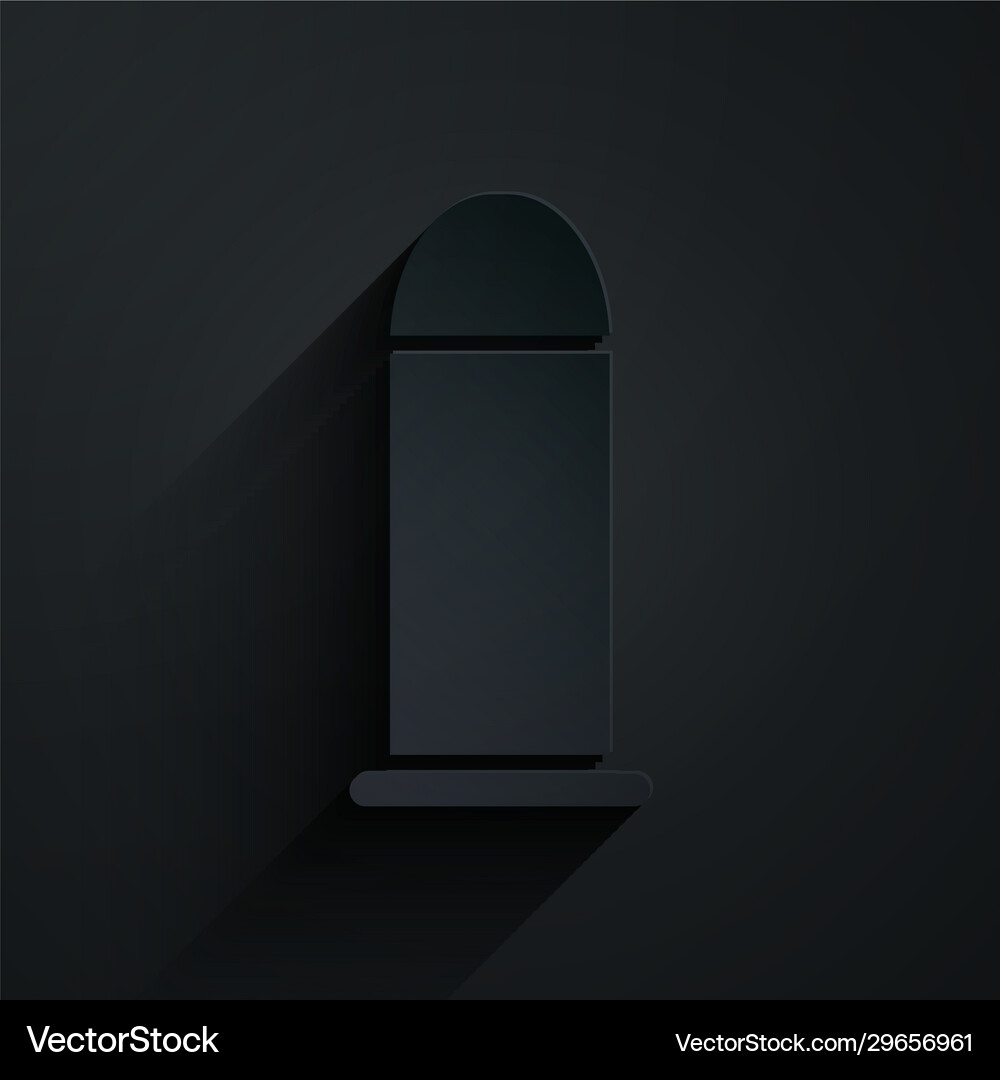 Paper cut bullet icon isolated on black background