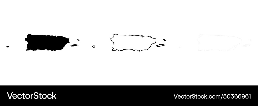 Puerto rico islands map silhouette Royalty Free Vector Image