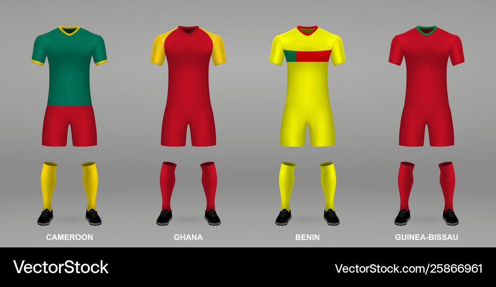 Realistic Football Kit Collection Royalty Free Vector Image