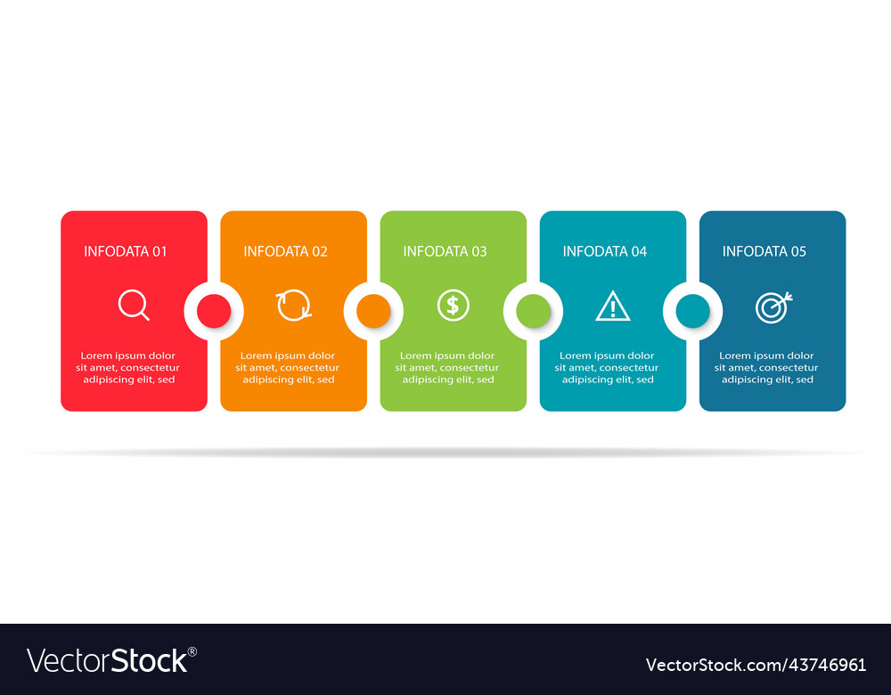 Rectangle concept for infographic with 5 steps Vector Image