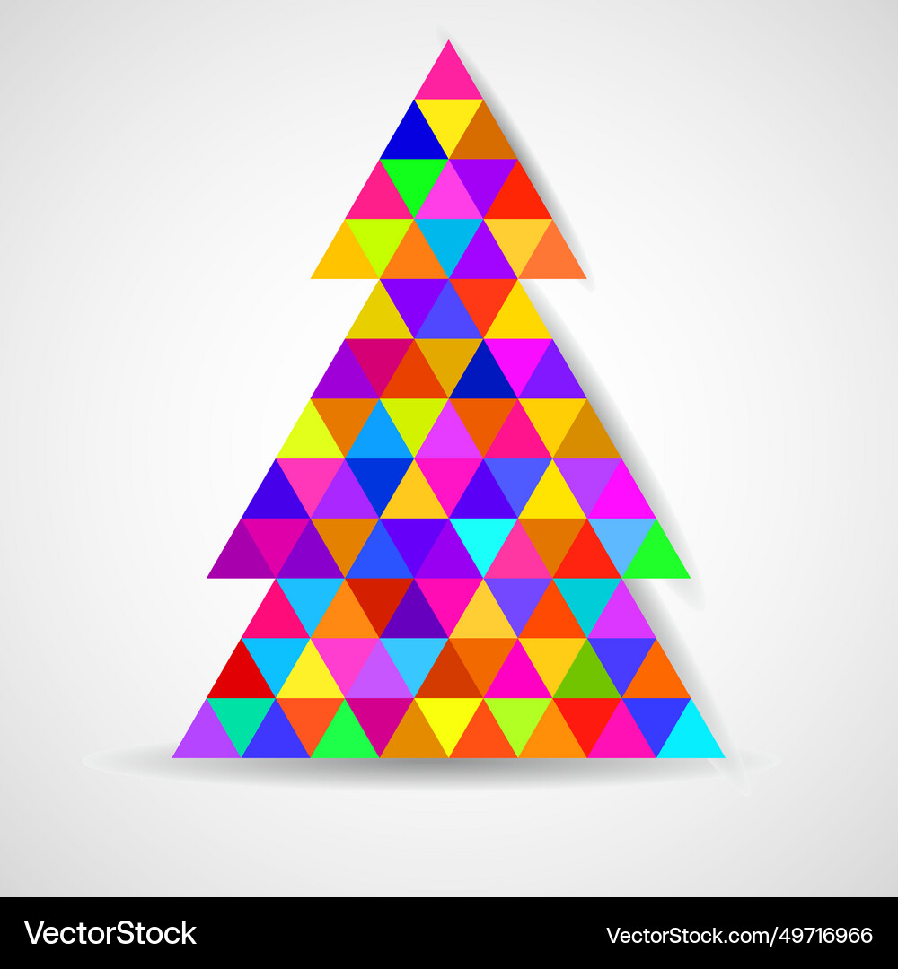 Abstract geometric christmas tree with colorful Vector Image