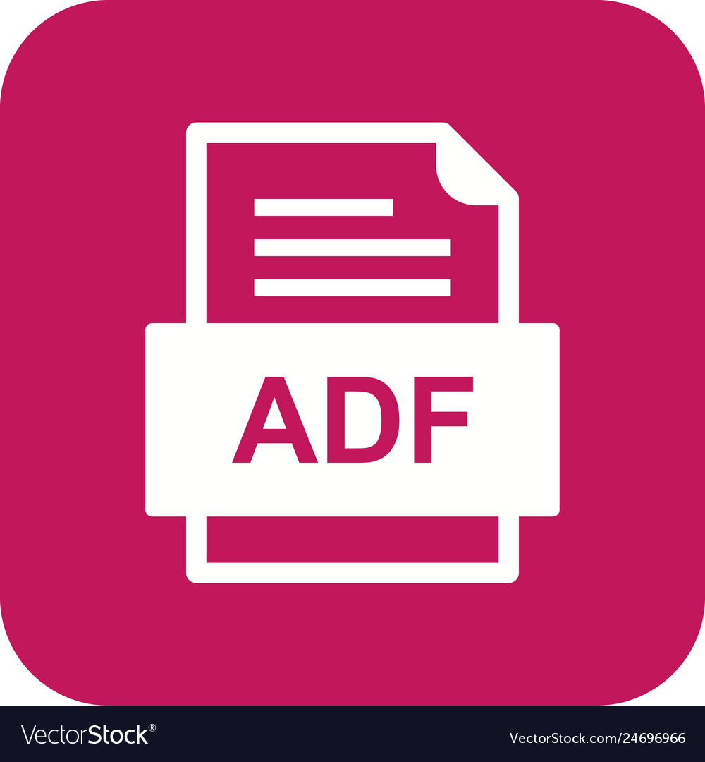 Adf file document icon Royalty Free Vector Image