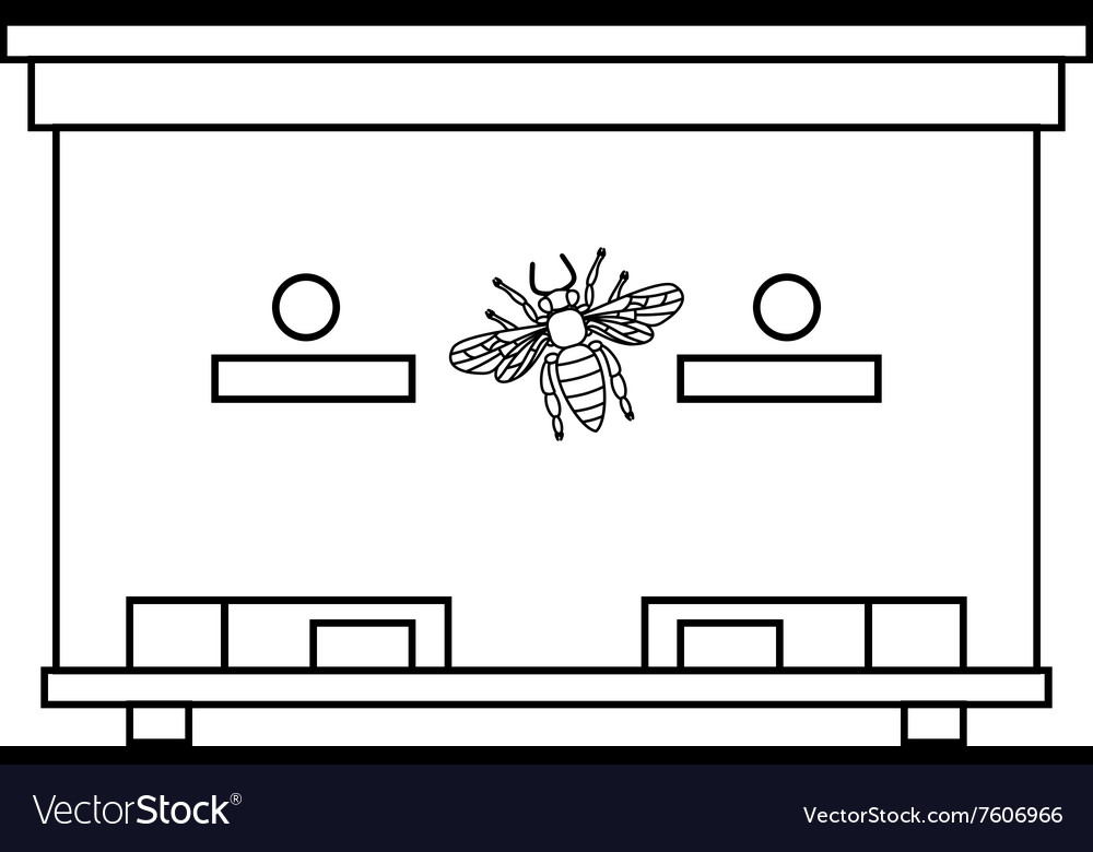 Bee beehive outline Royalty Free Vector Image - VectorStock Bee beehive outline Royalty Free Vector Image - VectorStock