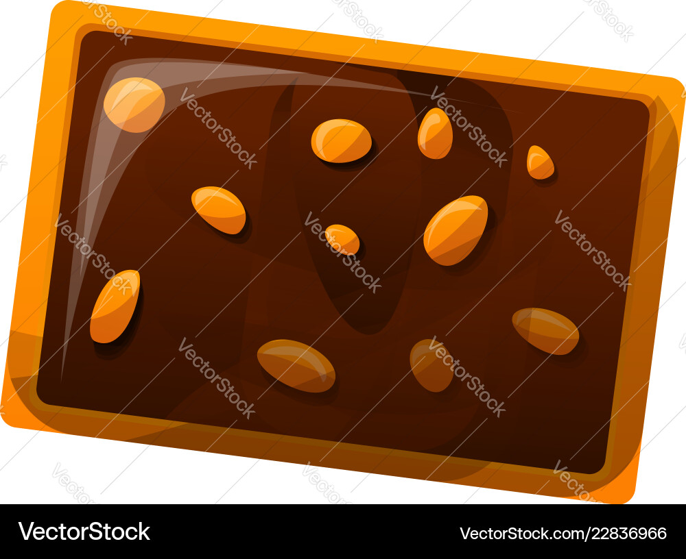 Chocolate nut biscuit icon cartoon style Vector Image
