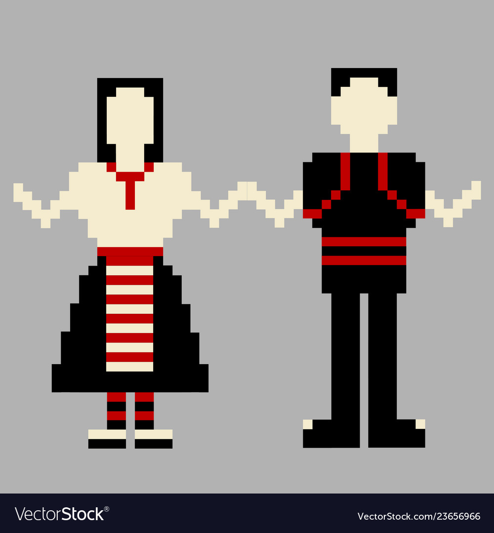 Dancers Man And Woman With The National Costume Vector Image