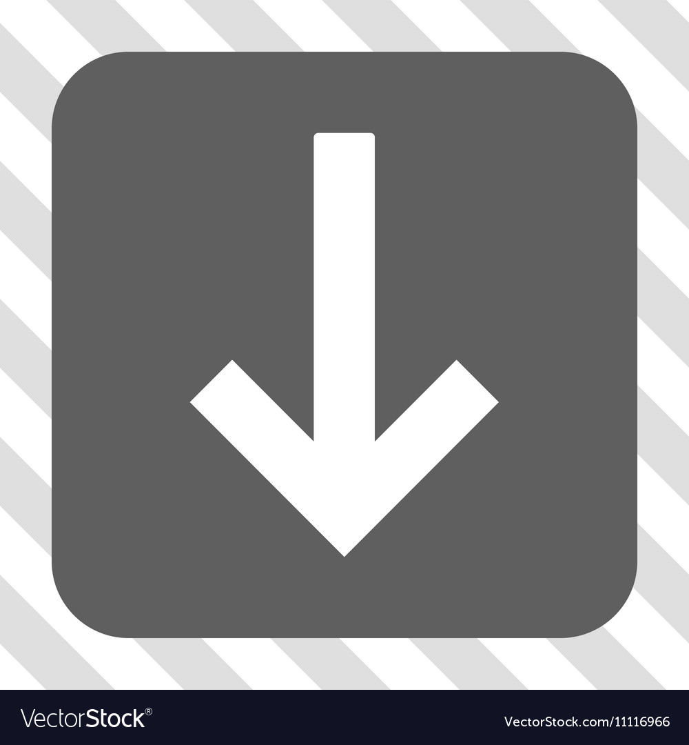 Down arrow rounded square button Royalty Free Vector Image