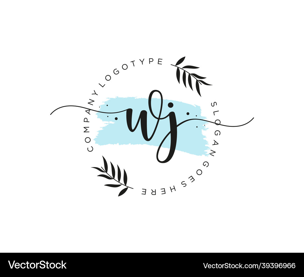 Initial wj feminine logo beauty monogram Vector Image