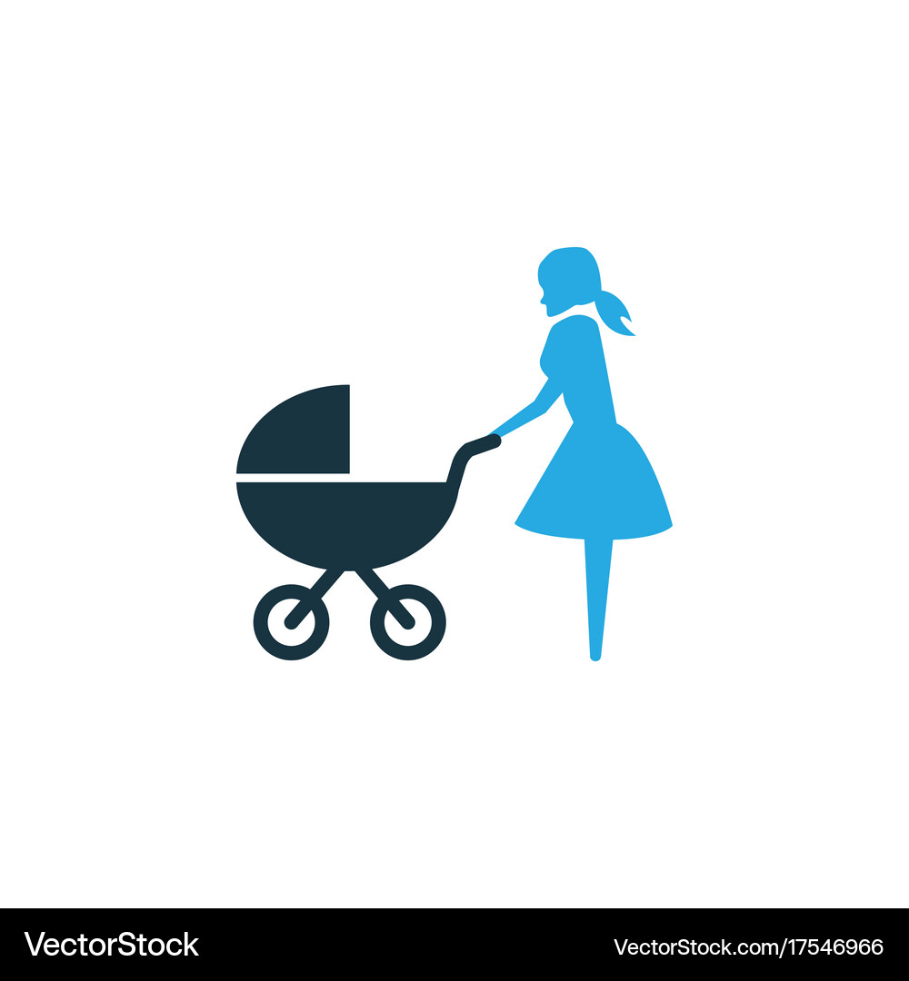 Stroller colorful icon symbol premium quality Vector Image