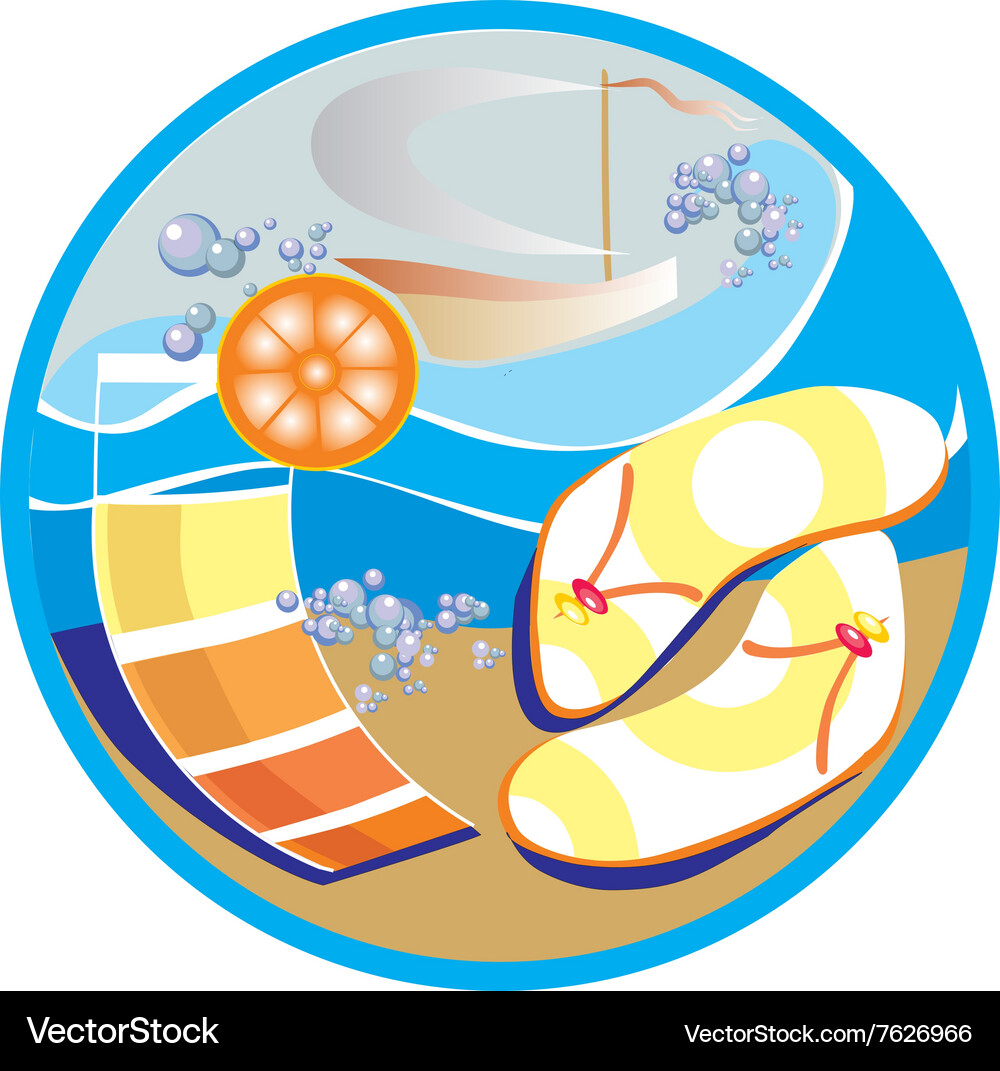 Sun beach vacation Royalty Free Vector Image - VectorStock