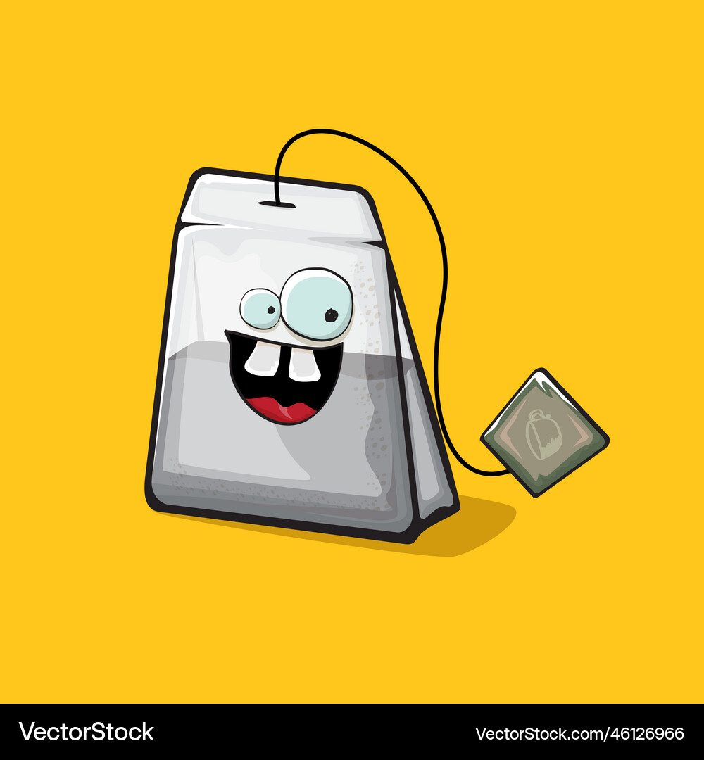 Tea bag character cartoon isolated Royalty Free Vector Image