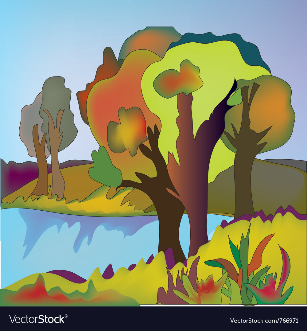 Abstract landscape Royalty Free Vector Image - VectorStock