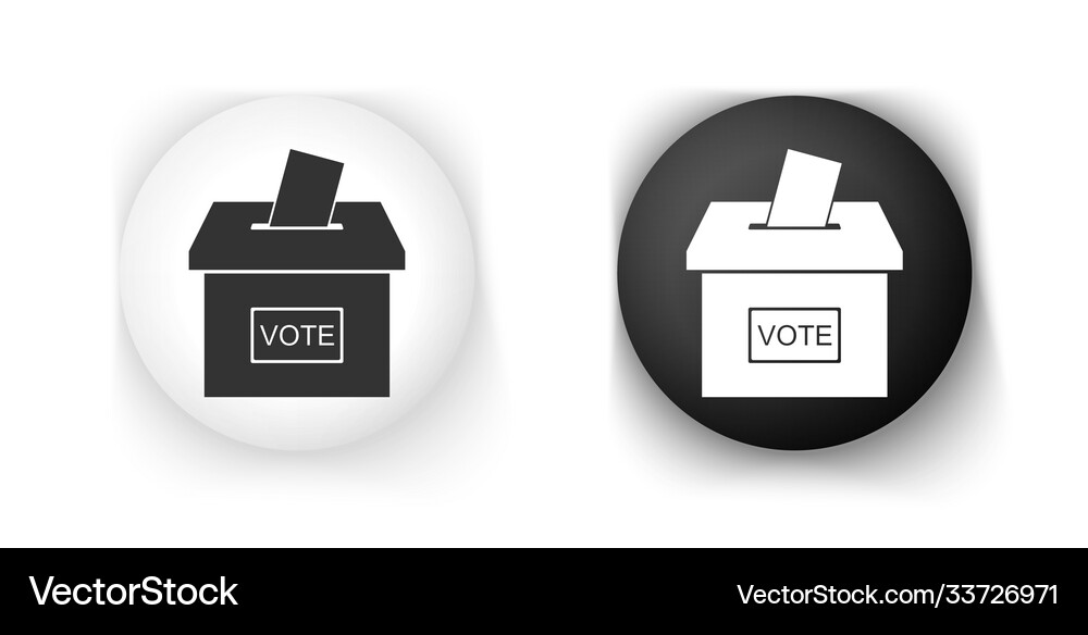 Black and white vote box or ballot Royalty Free Vector Image