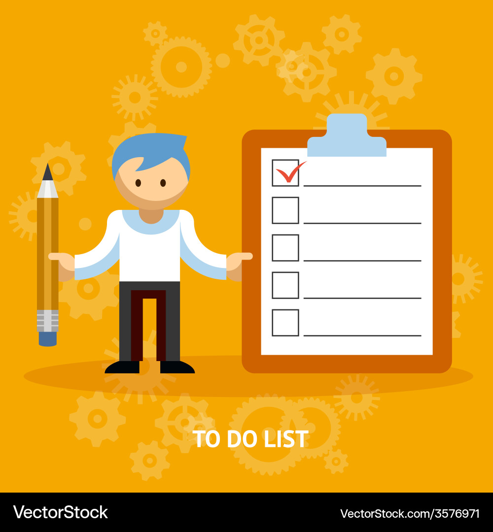 Businessman Cartoon Character with Checklist Vector Image