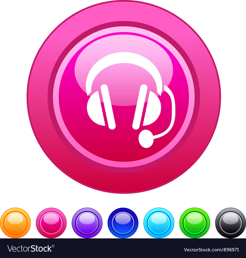 Call center circle button Royalty Free Vector Image