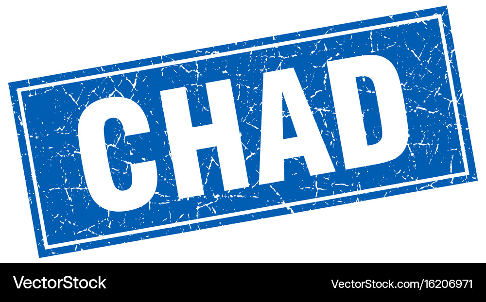 Chad blue square grunge vintage isolated stamp Vector Image