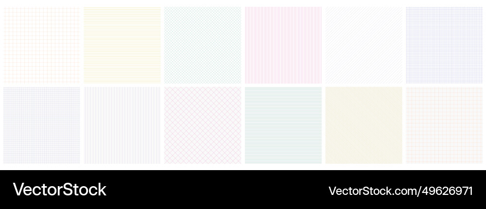 Collection of seamless striped delicate Royalty Free Vector