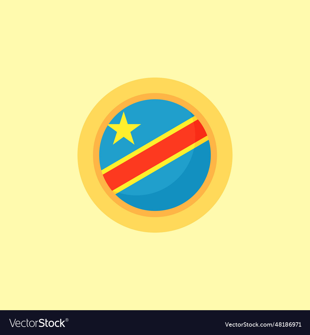 Dr congo - circular flag Royalty Free Vector Image