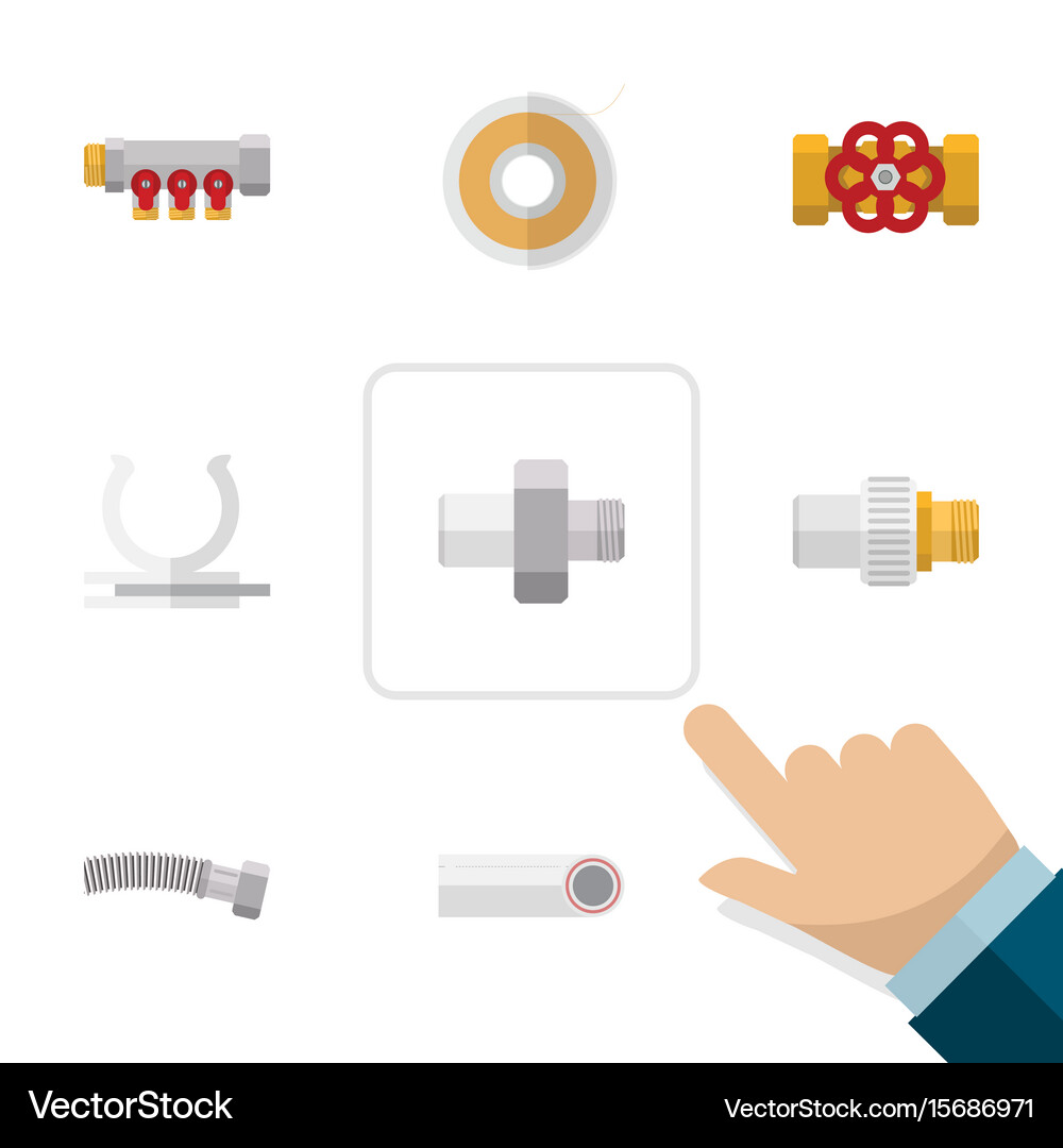 Flat icon industry set of pump valve pipework Vector Image