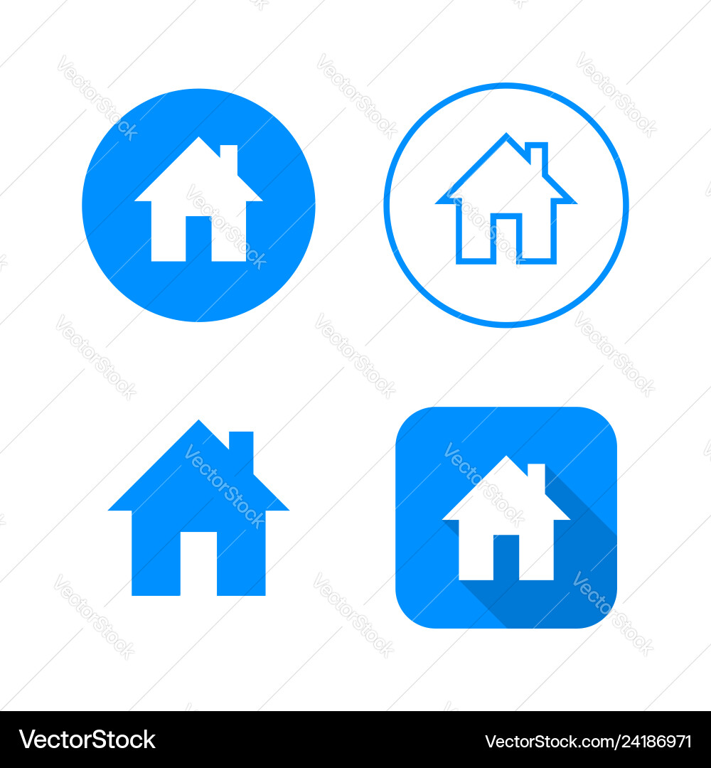 Home icon four variants classic symbol icon Vector Image