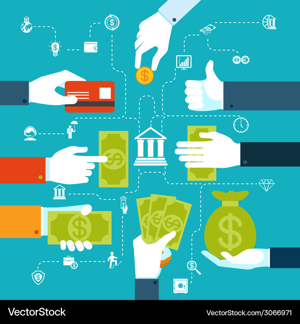 Infographic financial flowchart for money transfer