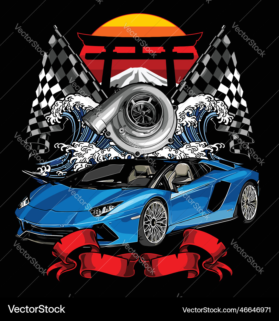 Sport car template for graphic design Royalty Free Vector