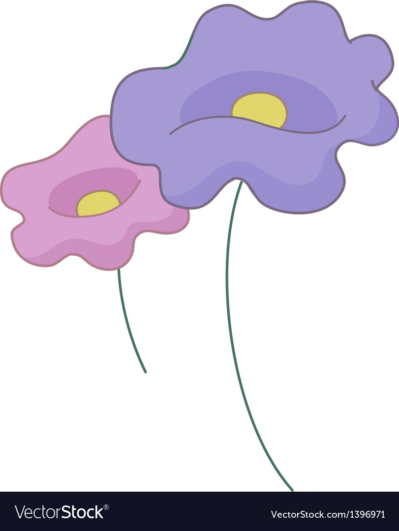 Two flowers Royalty Free Vector Image - VectorStock