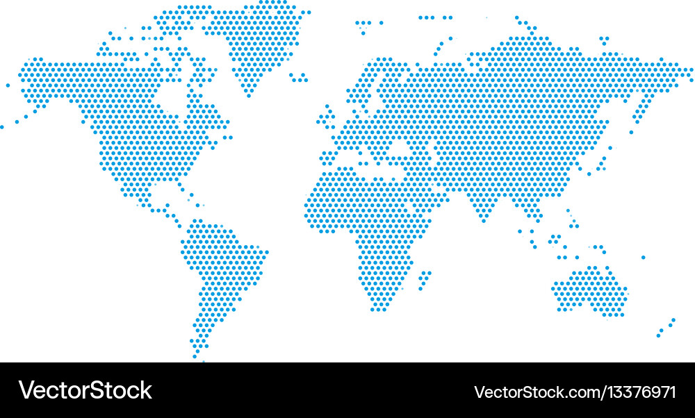 World continents map - dots style Royalty Free Vector Image