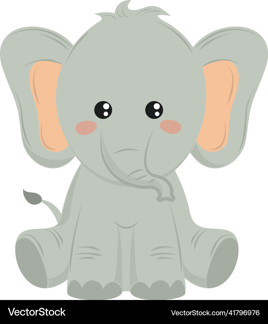 Baby elephant cartoon Royalty Free Vector Image