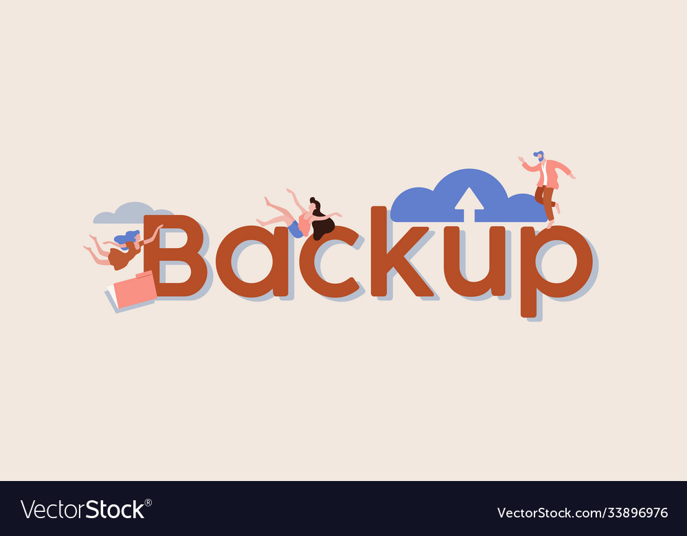 Back up information electronic cloud Royalty Free Vector