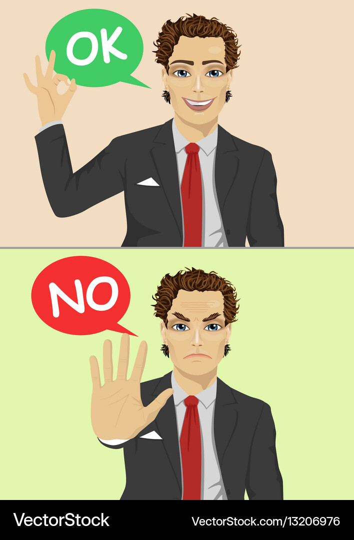 Businessman says ok Royalty Free Vector Image - VectorStock