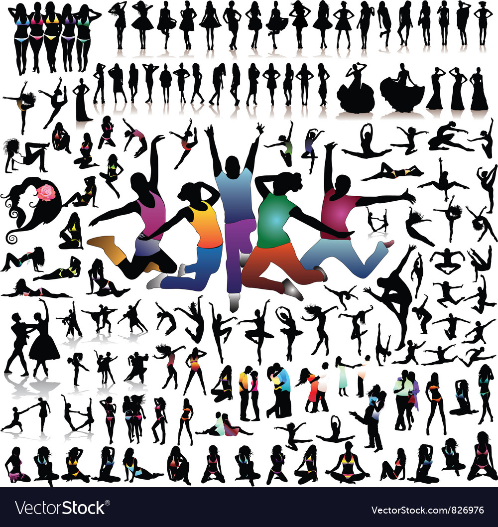 Collection silhouettes Royalty Free Vector Image