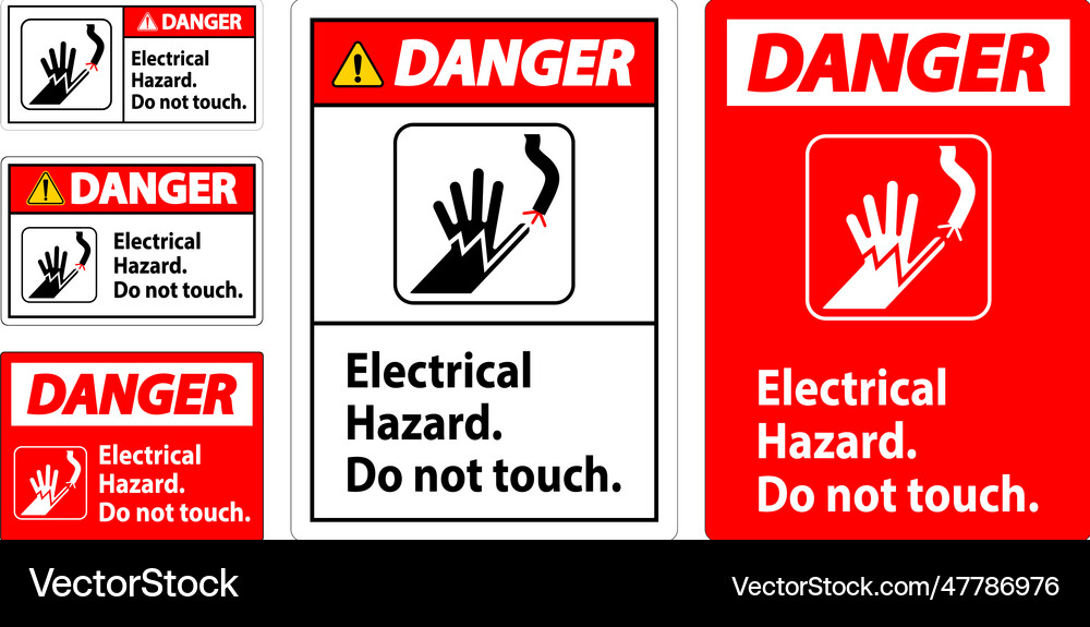Danger sign electrical hazard do not touch Vector Image