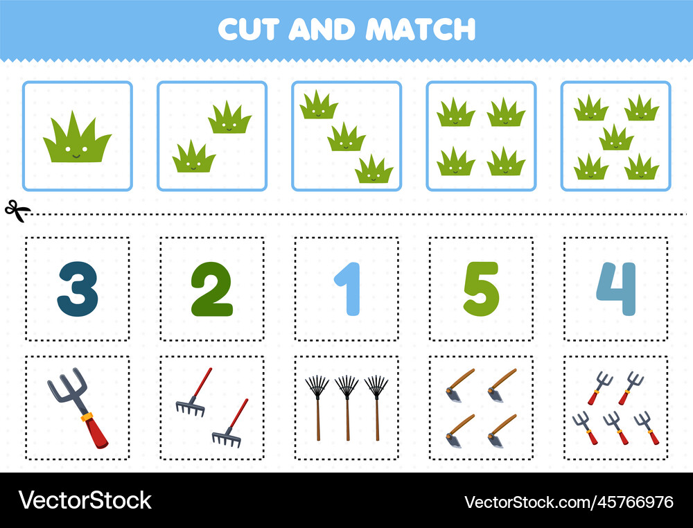 Education game for children cut and match Vector Image