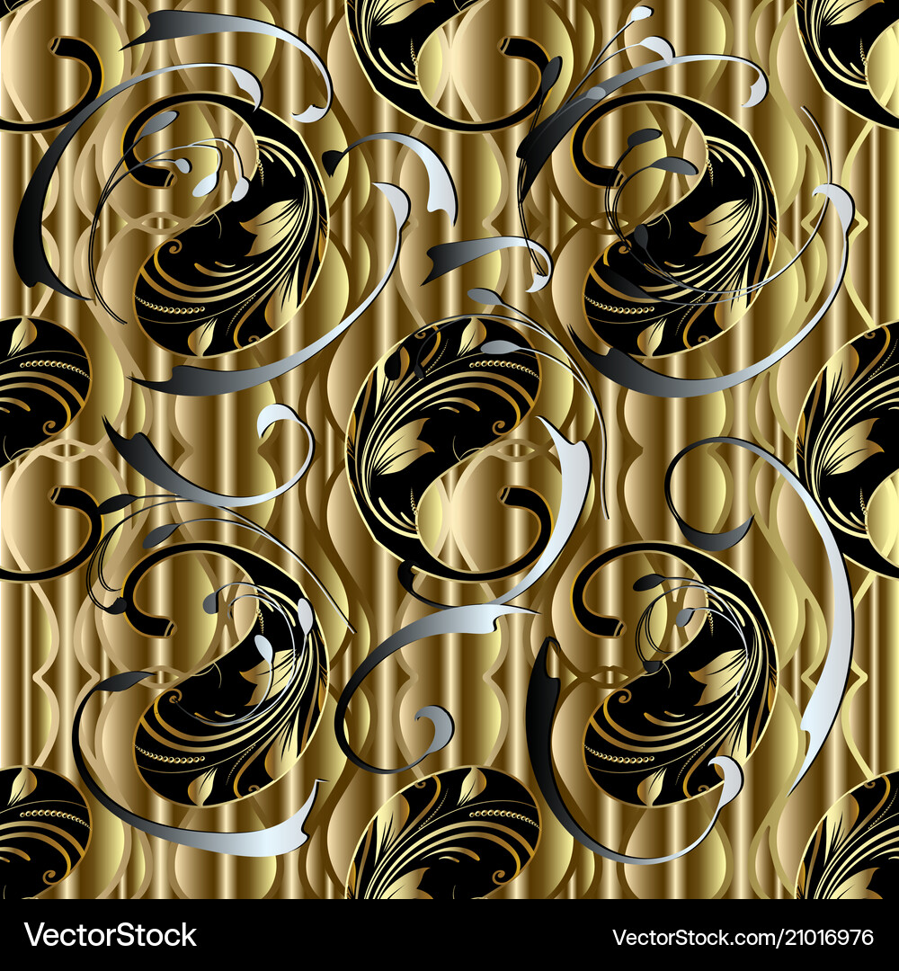 Floral ornate 3d paisley seamless pattern Vector Image