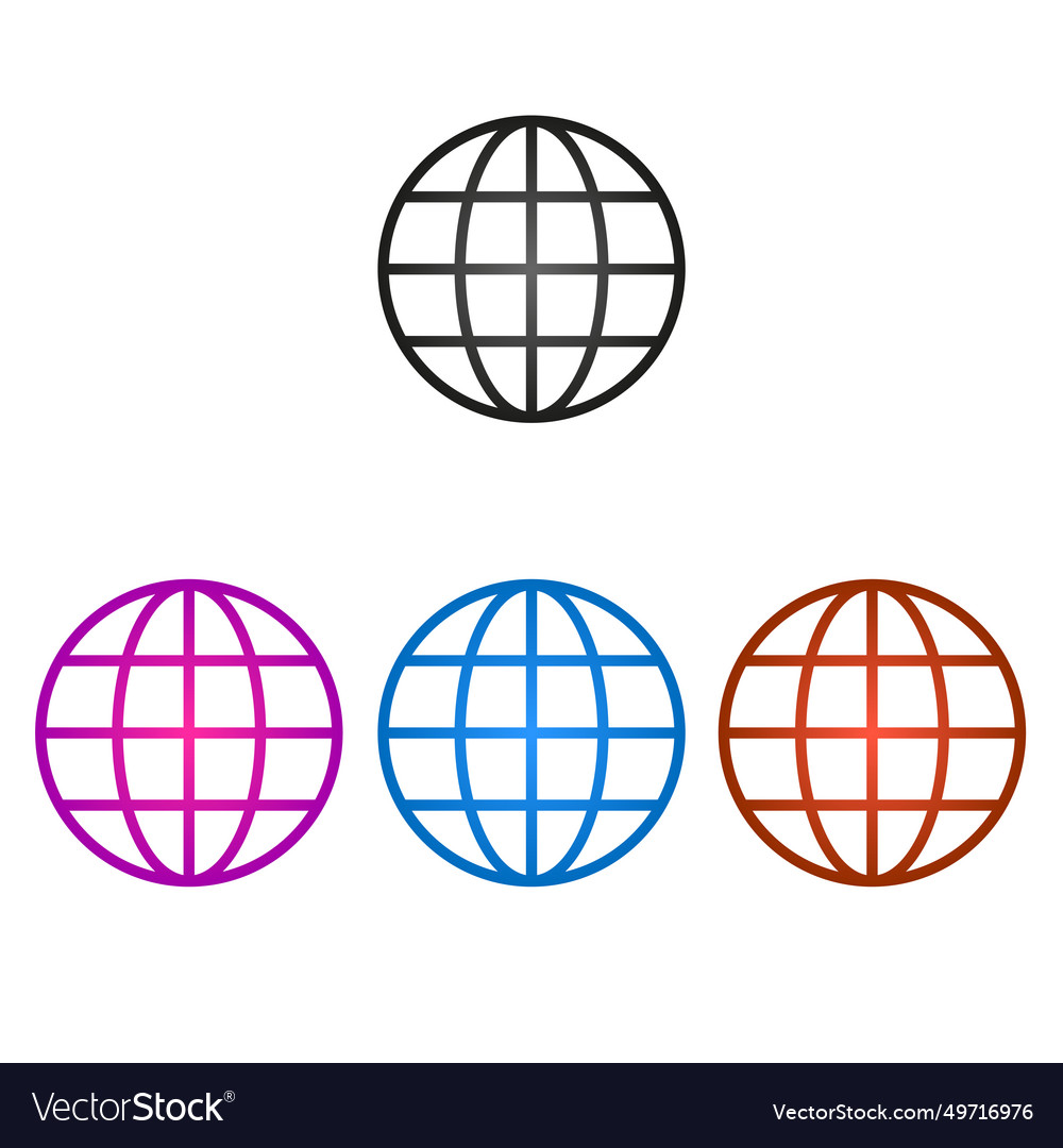Globe icon flat on white background Royalty Free Vector