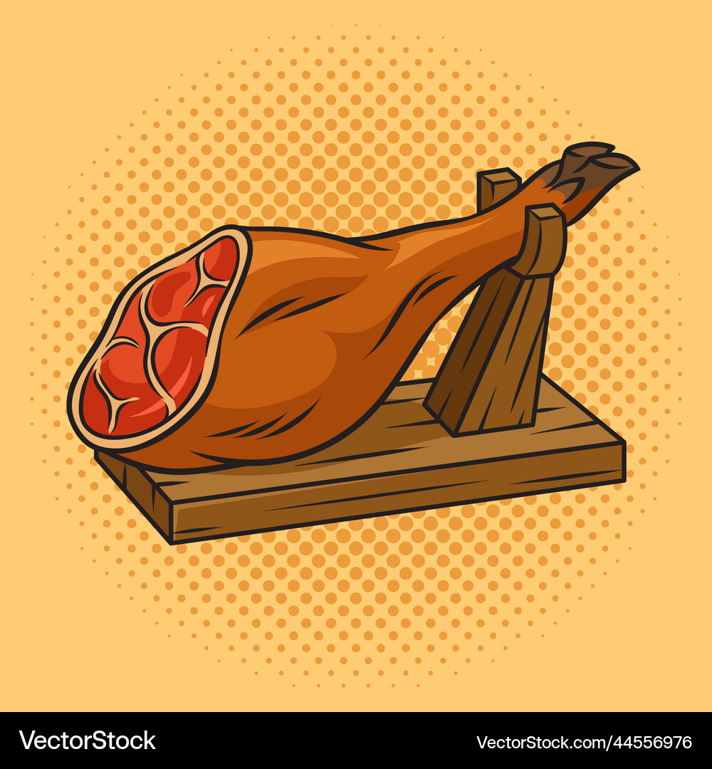 Jamon ham pork leg pinup pop art Royalty Free Vector Image