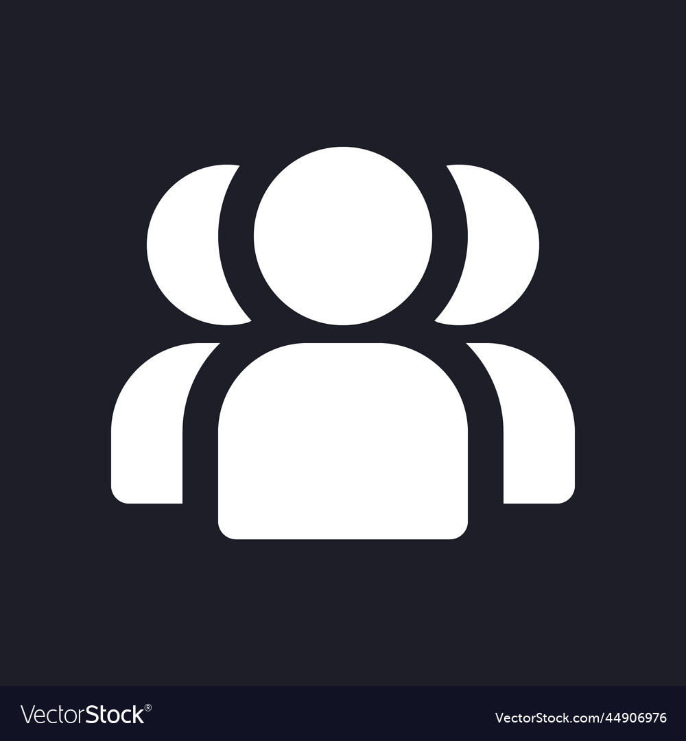 Online community dark mode glyph ui icon Vector Image