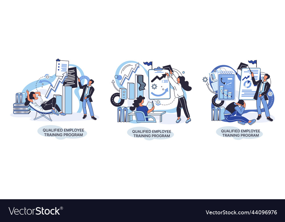 Qualified employee training program refresher Vector Image