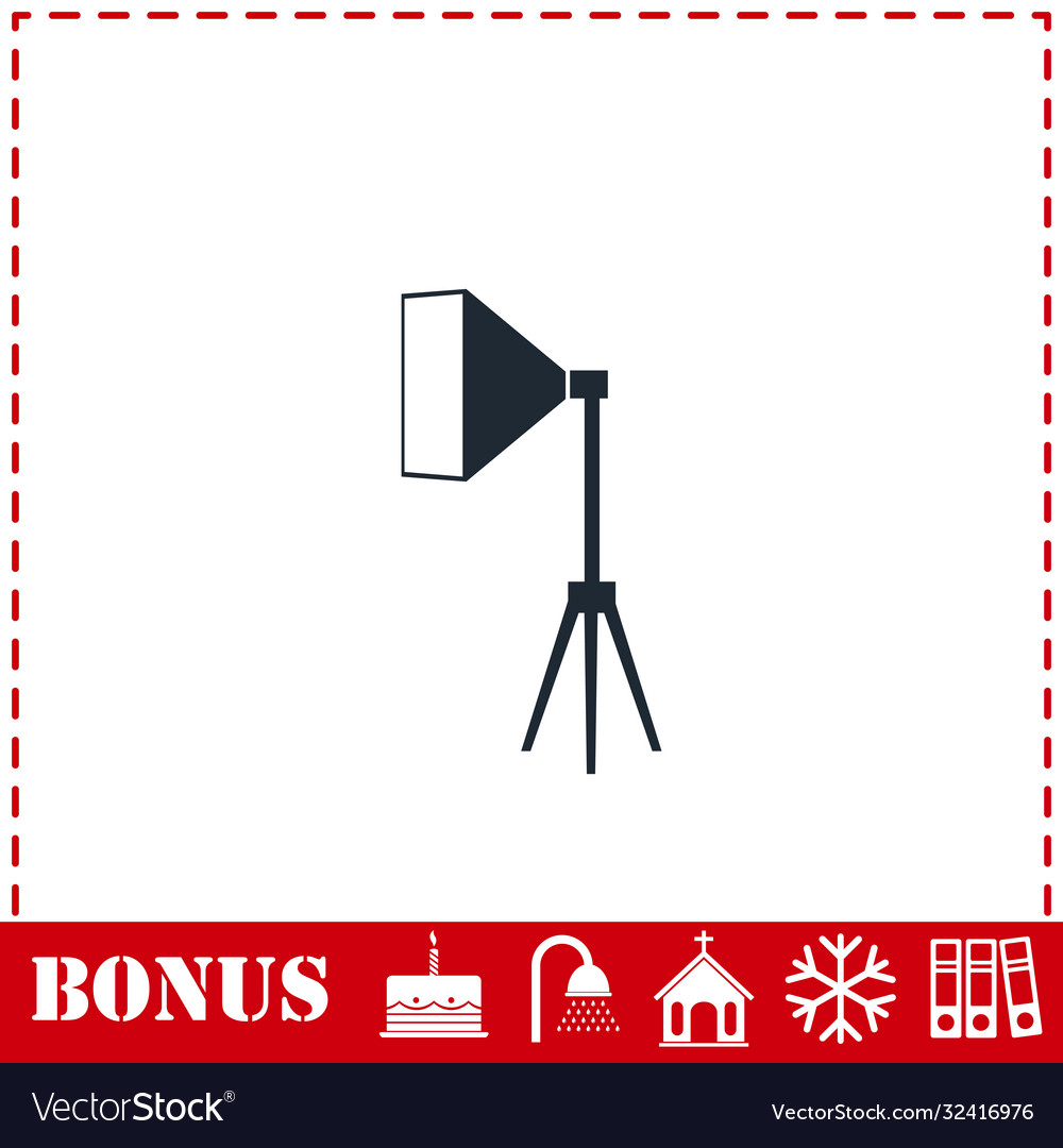 Studio lighting icon flat Royalty Free Vector Image