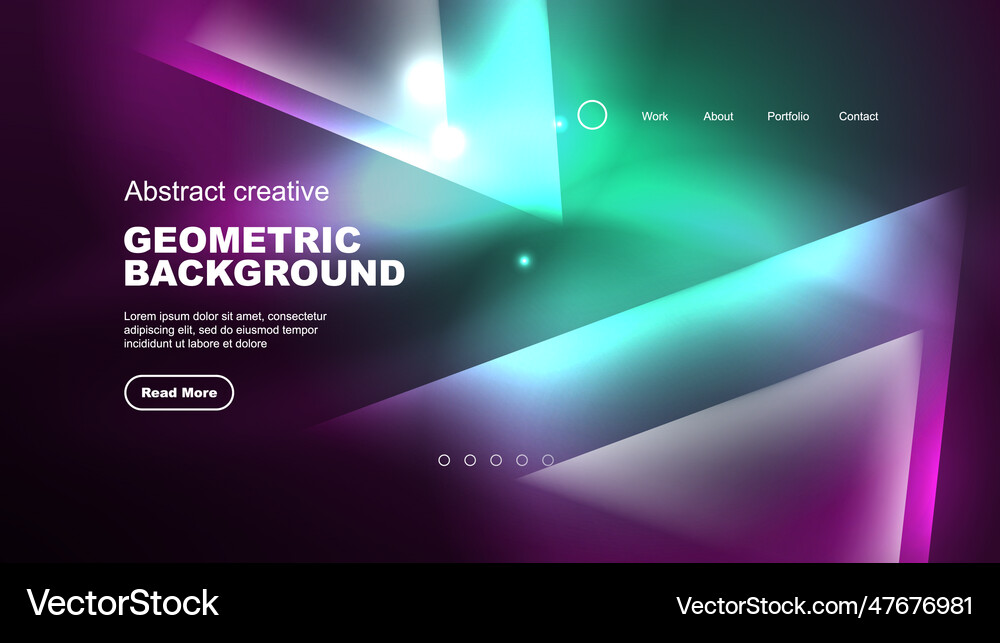 Abstract background landing page glass geometric Vector Image